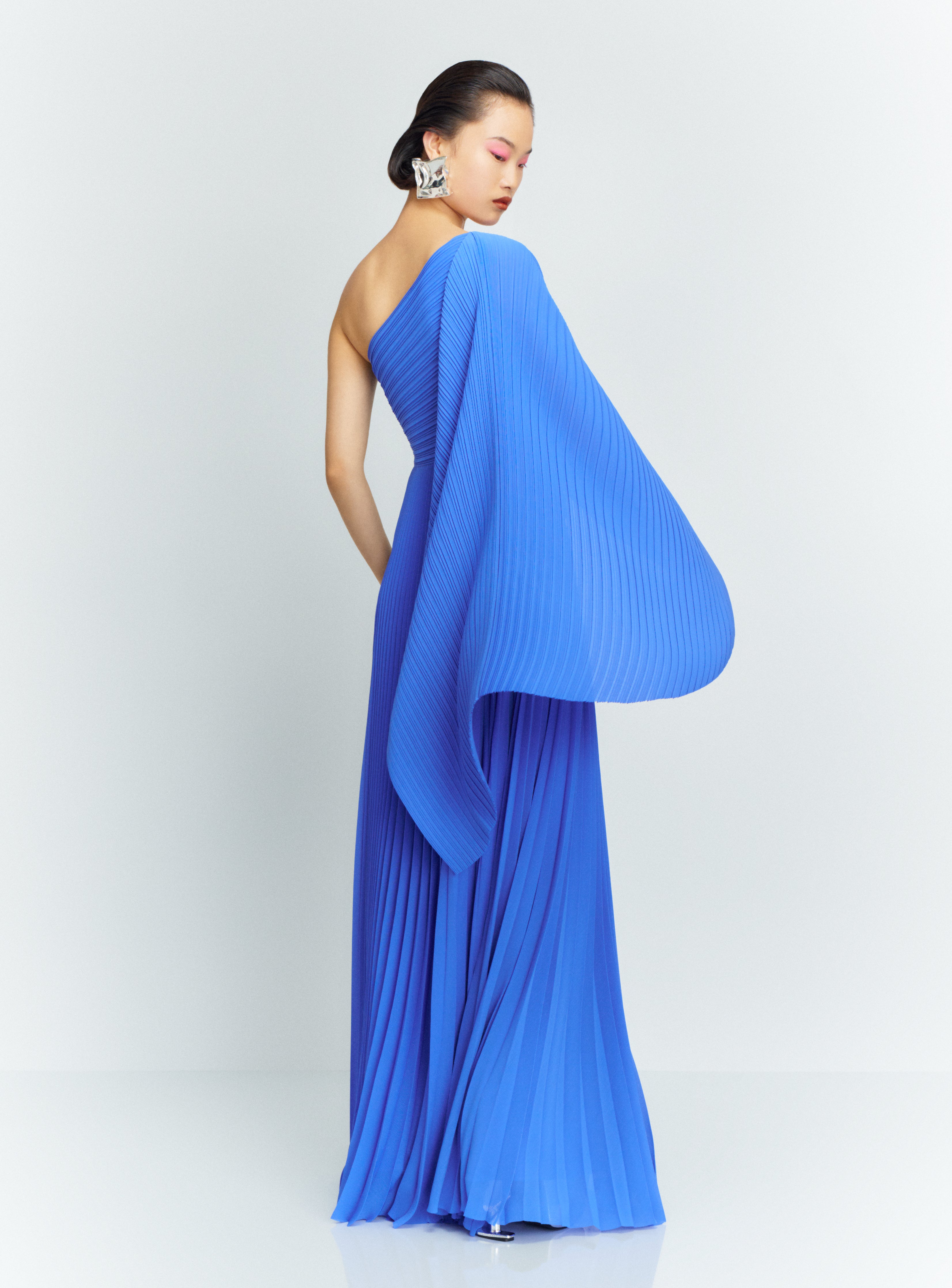 The Maci Maxi Dress in Iris Blue – Solace London