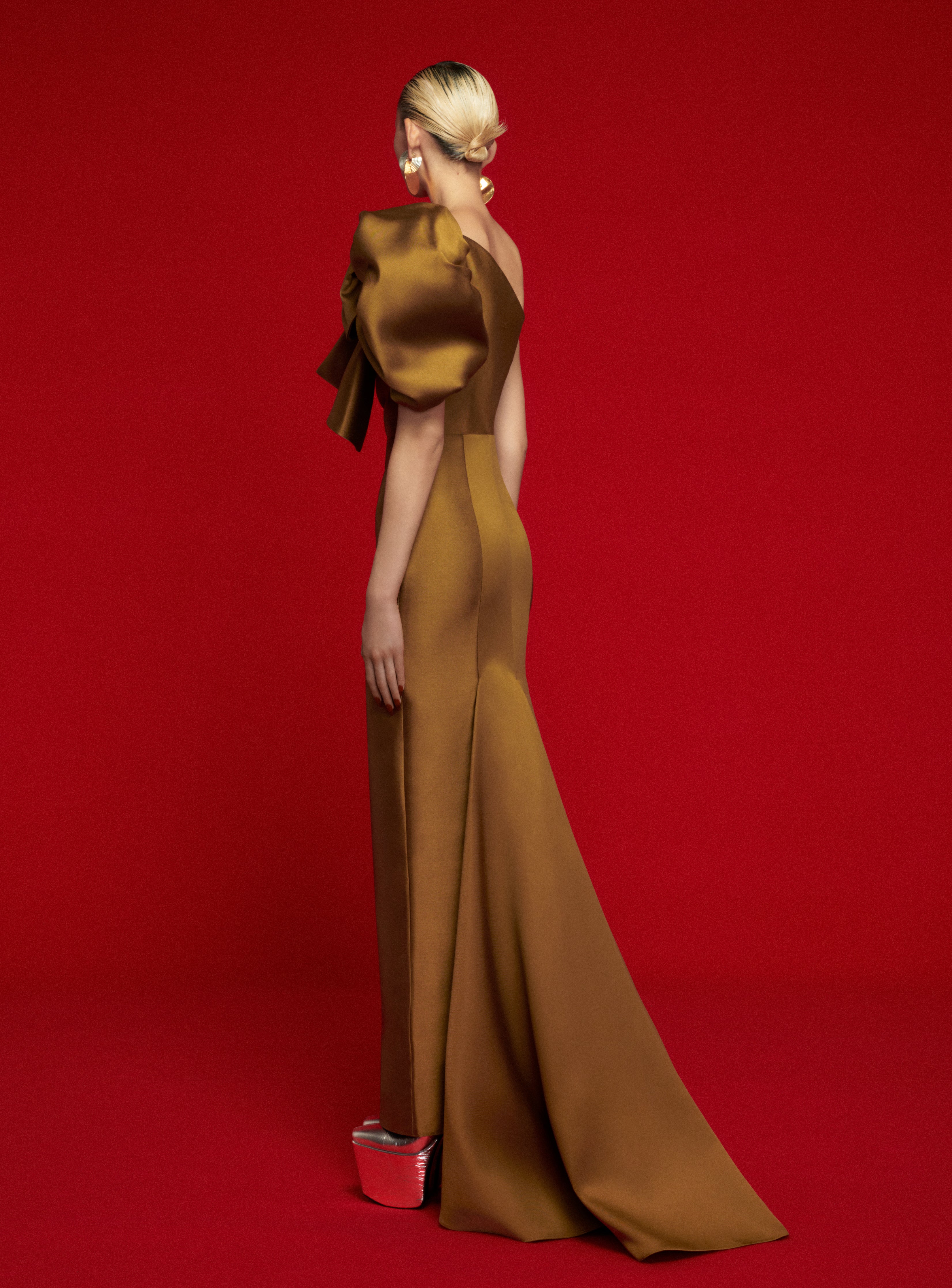 The Reya Maxi Dress in Gold – Solace London