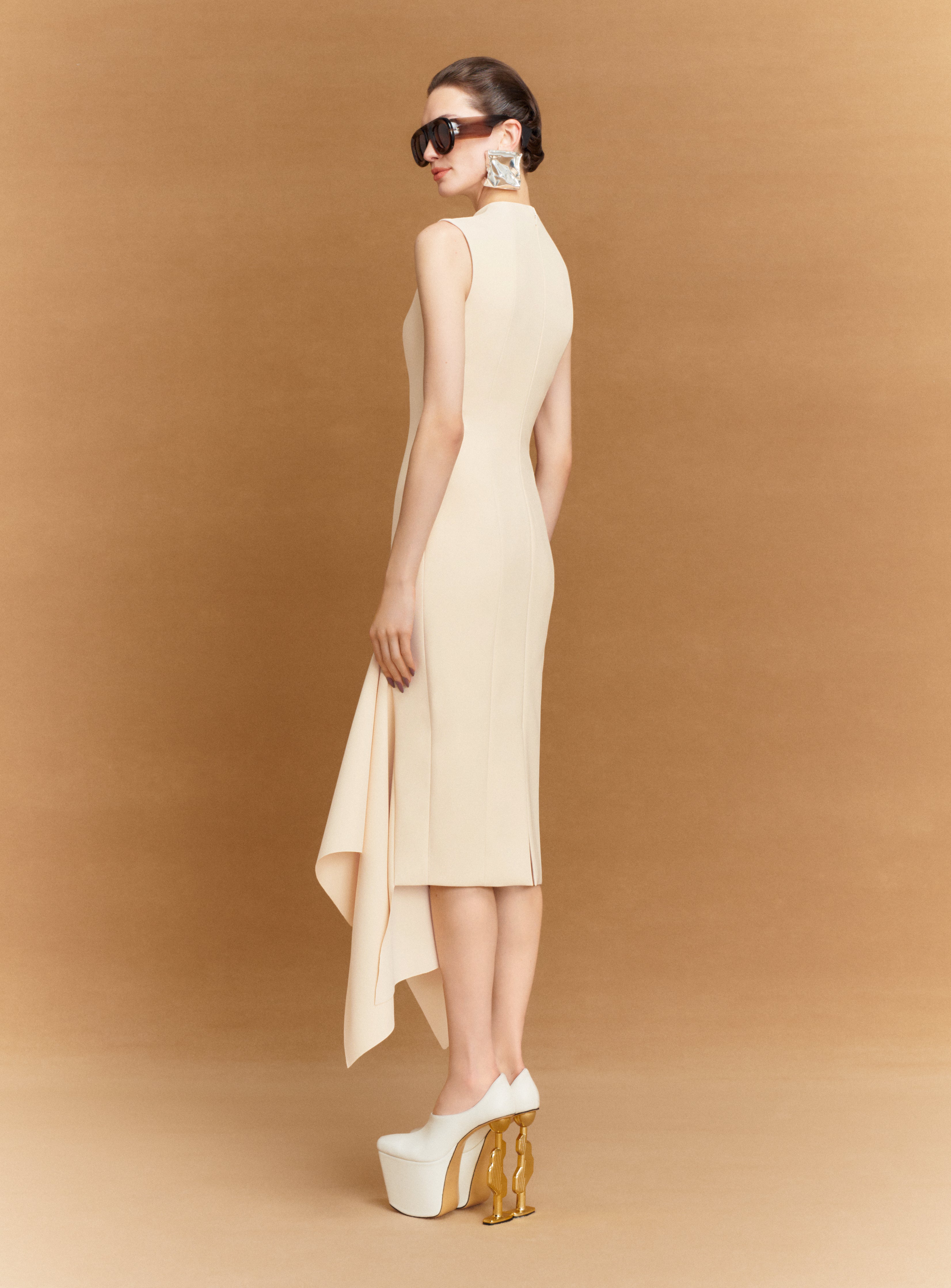 The Trinity Midi Dress in Alabaster – Solace London