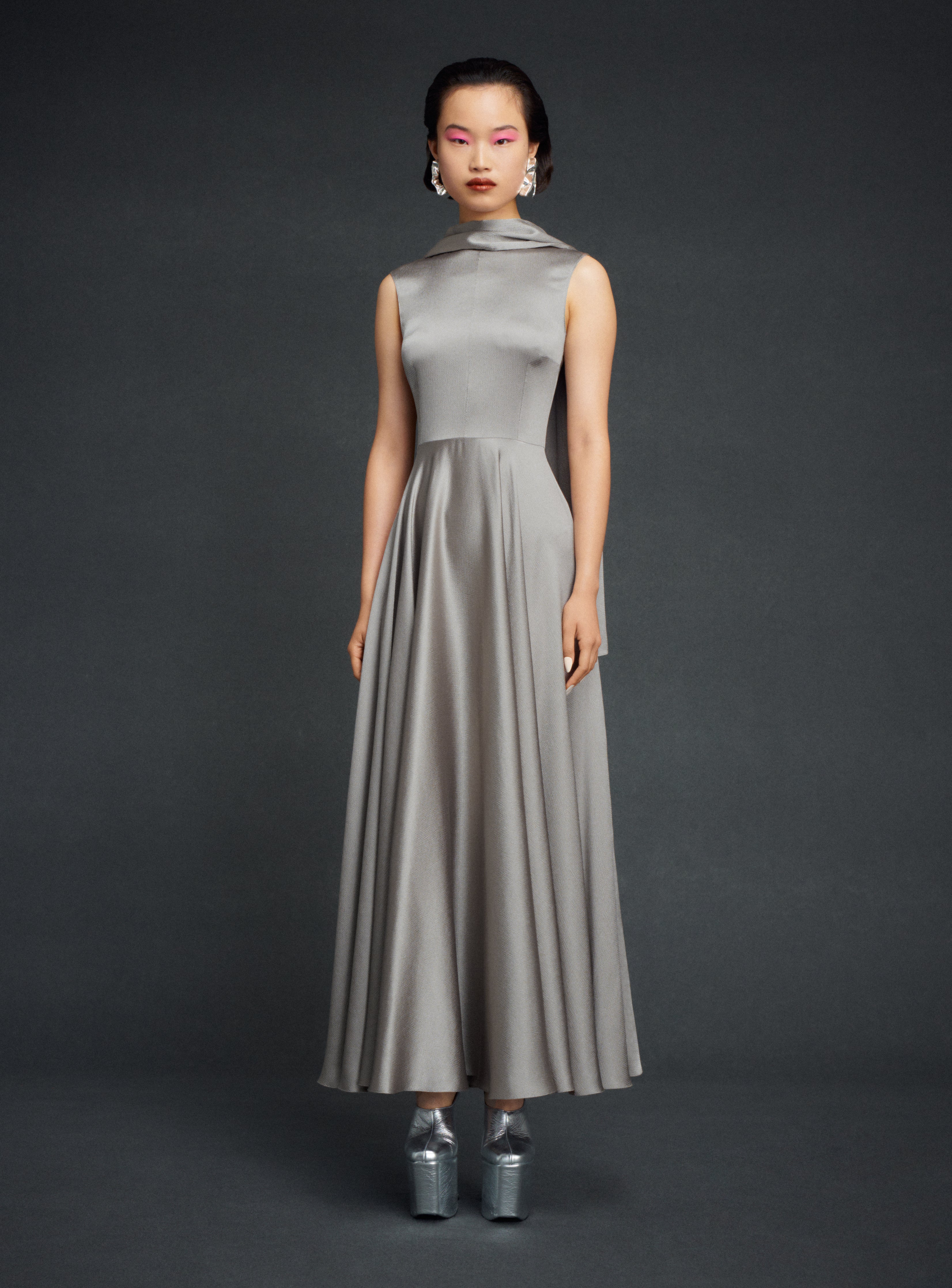 The Emelia Maxi Dress in Pewter – Solace London