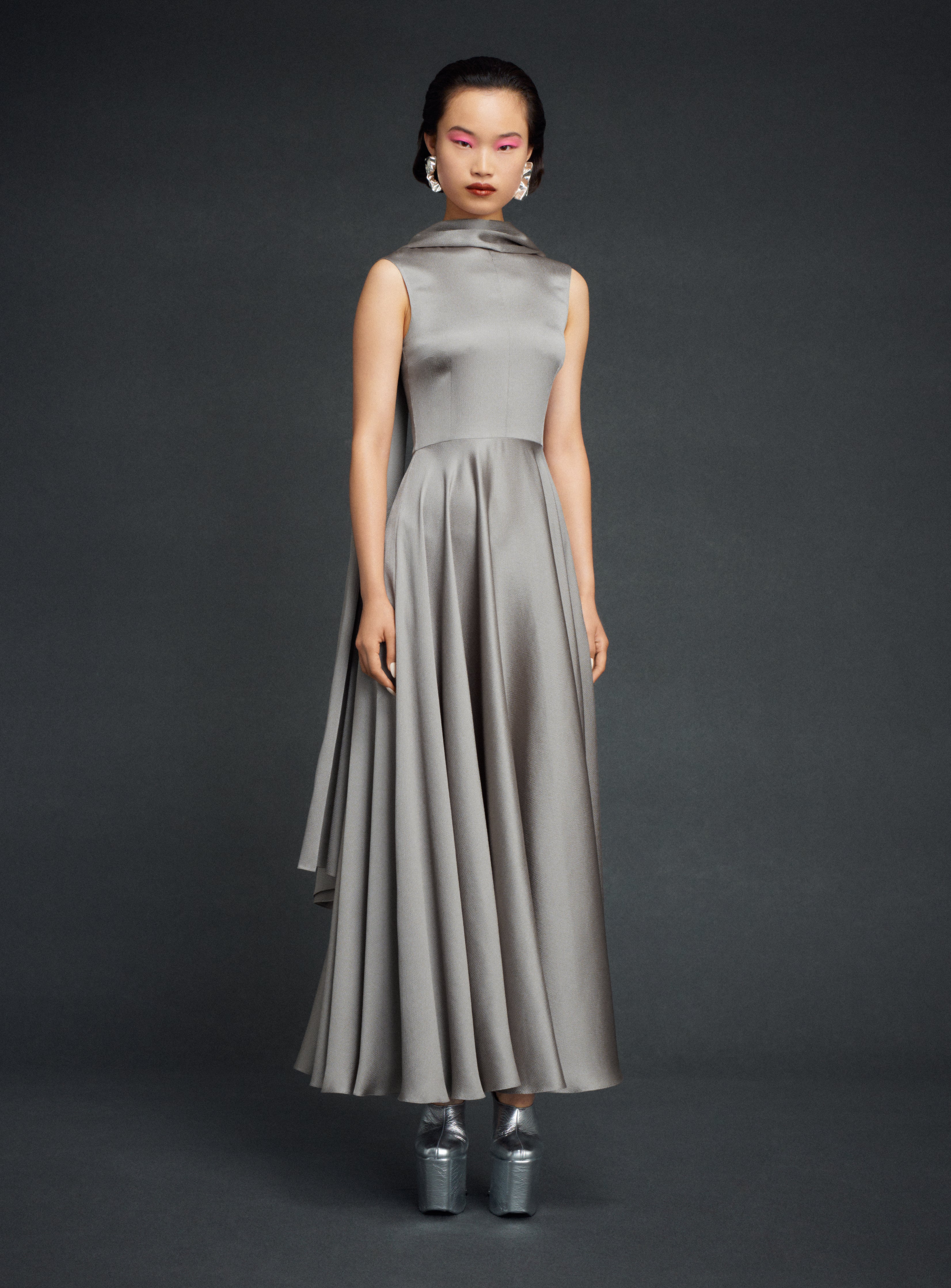 The Emelia Maxi Dress in Pewter – Solace London