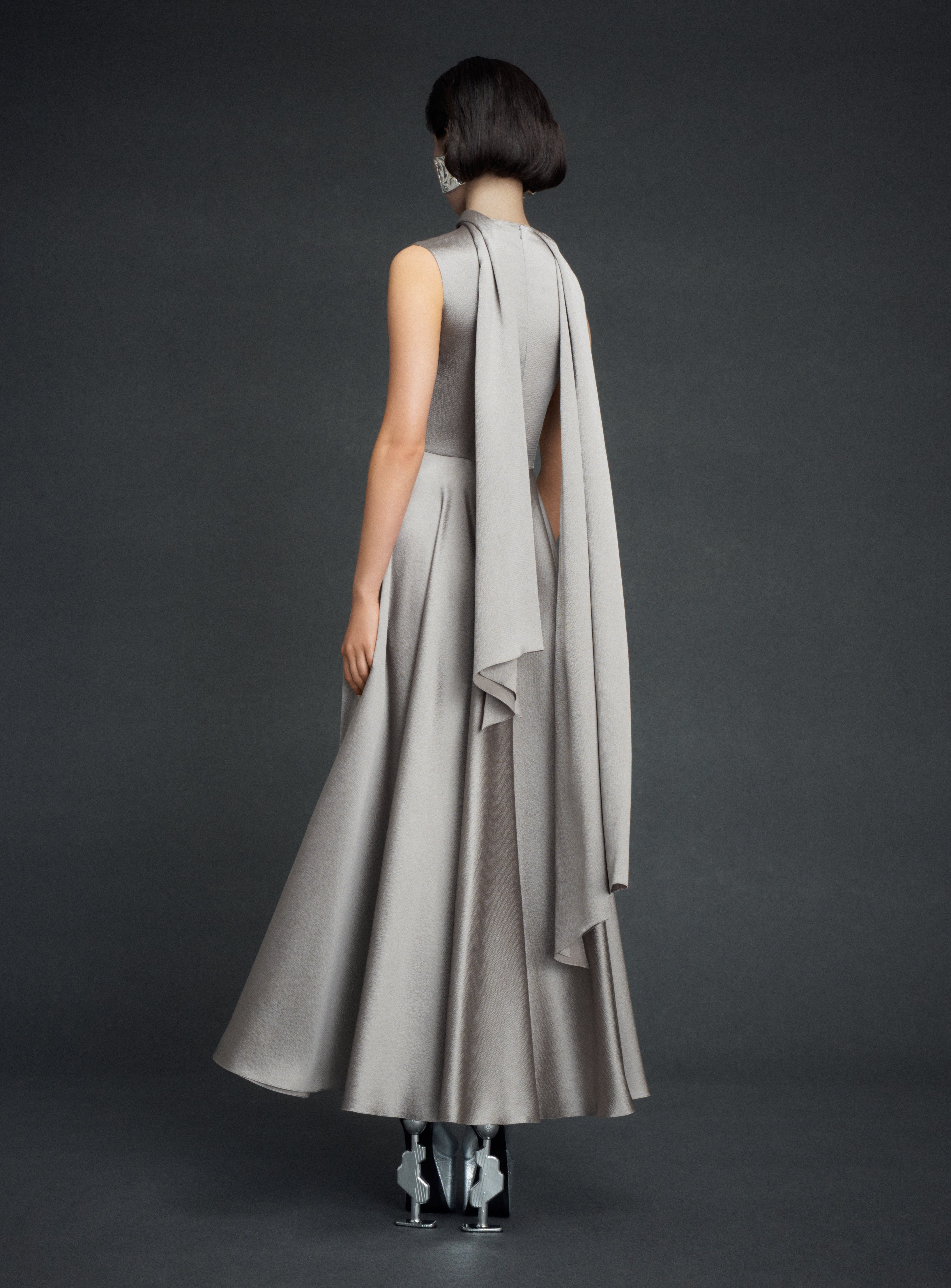 The Emelia Maxi Dress in Pewter – Solace London