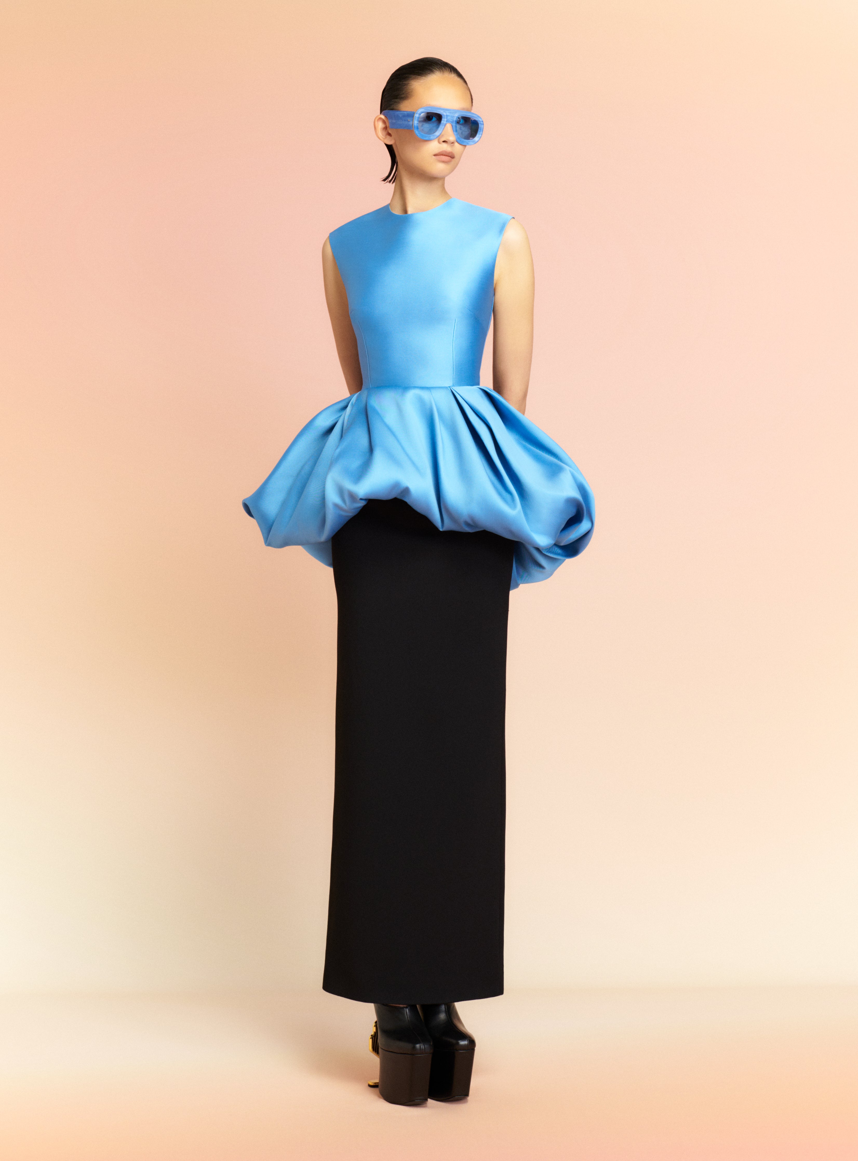 The Emi Maxi Dress in Bluebell and Black – Solace London