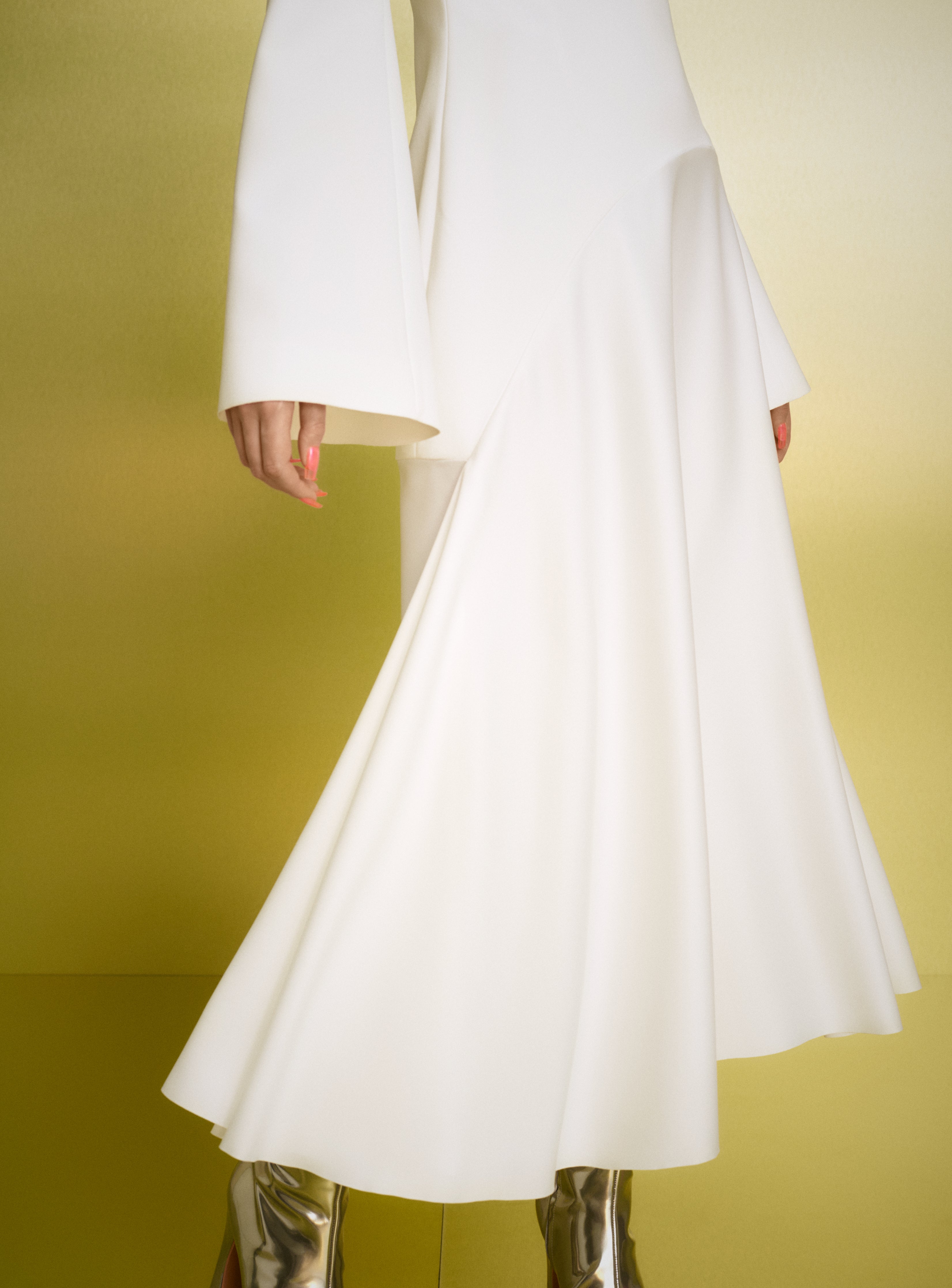 Solace London | The Gaia Midi Dress in Cream