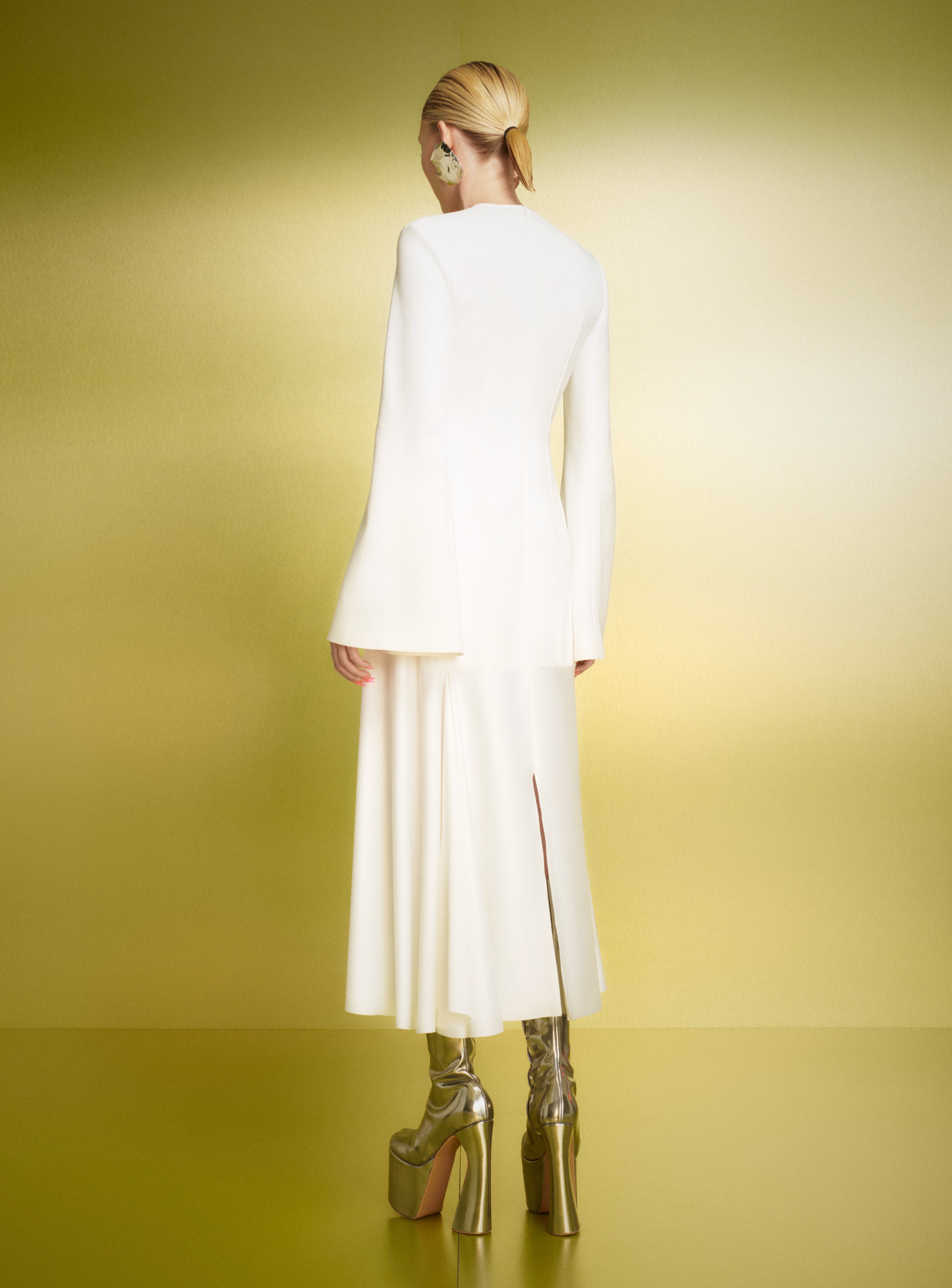 Solace London | The Gaia Midi Dress in Cream