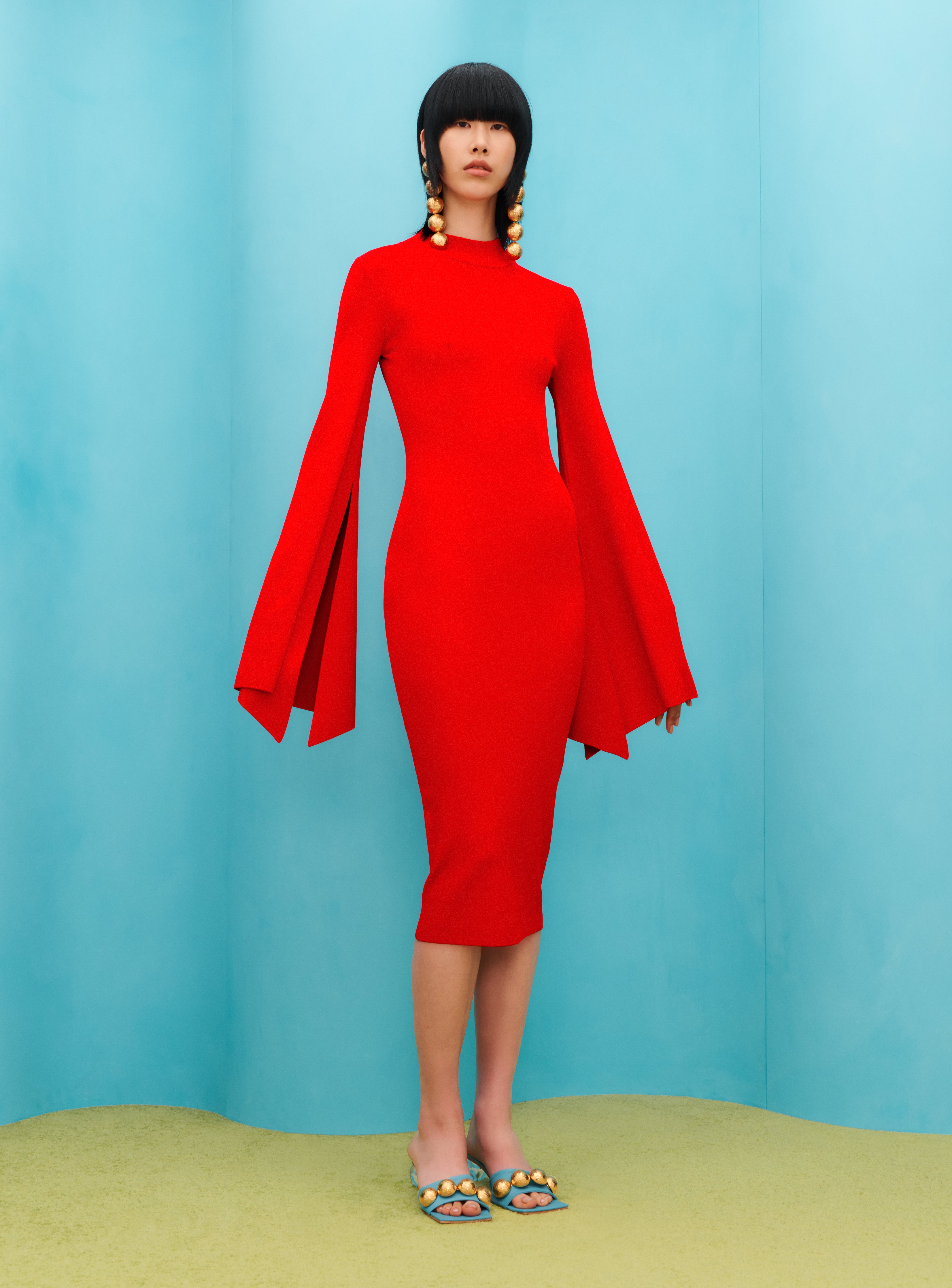The Ami Midi Dress in Red – Solace London
